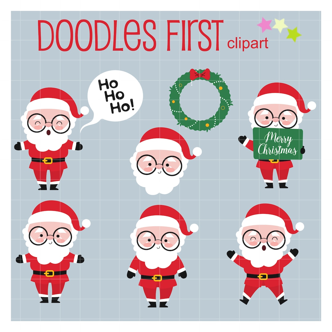 Cute Santa Claus Digital Clip Art for Scrapbooking Card Making Cupcake ...