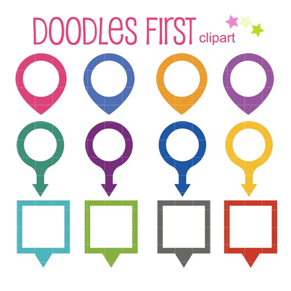 Colorful Map Pin Clip Art for Scrapbooking Card Making Cupcake | Etsy