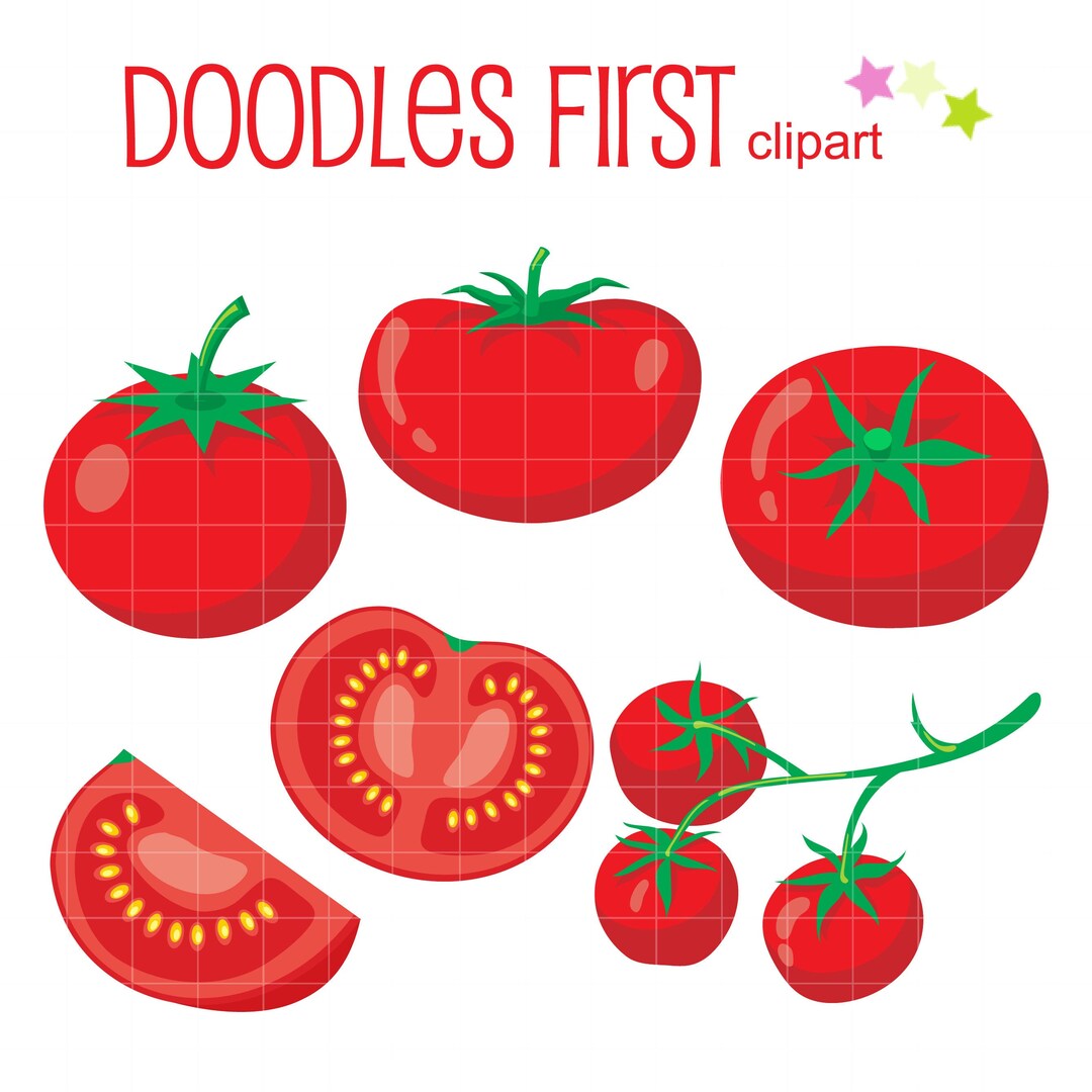 Tomatoes Set Digital Clip Art for Scrapbooking Card Making Cupcake ...