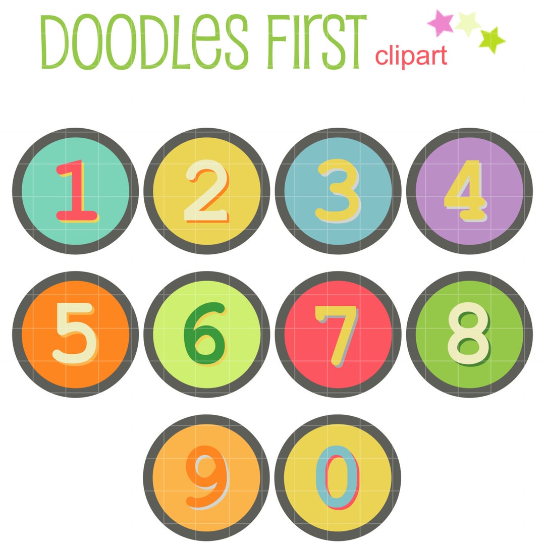 Vintage Style Numbers Digital Clip Art for Scrapbooking Card Making ...