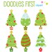 Christmas Trees Digital Clip Art for Scrapbooking Card Making Cupcake ...