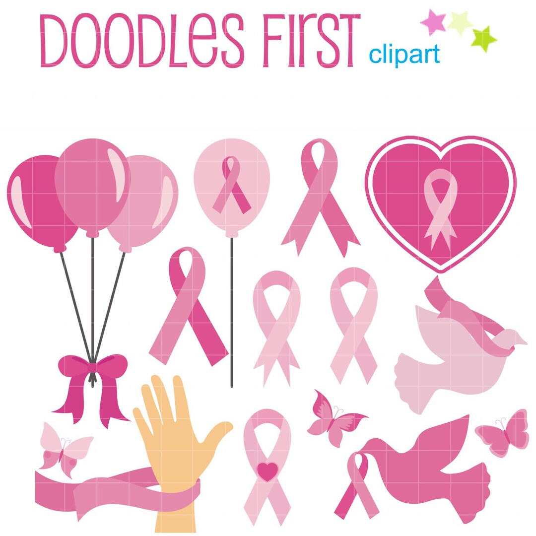 Breast Cancer Awareness Digital Clipart for Scrapbooking, Cricut Cut ...