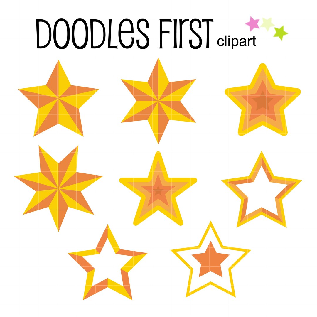 Stars Design Elements Digital Clip Art, PNG, SVG and JPG, for ...