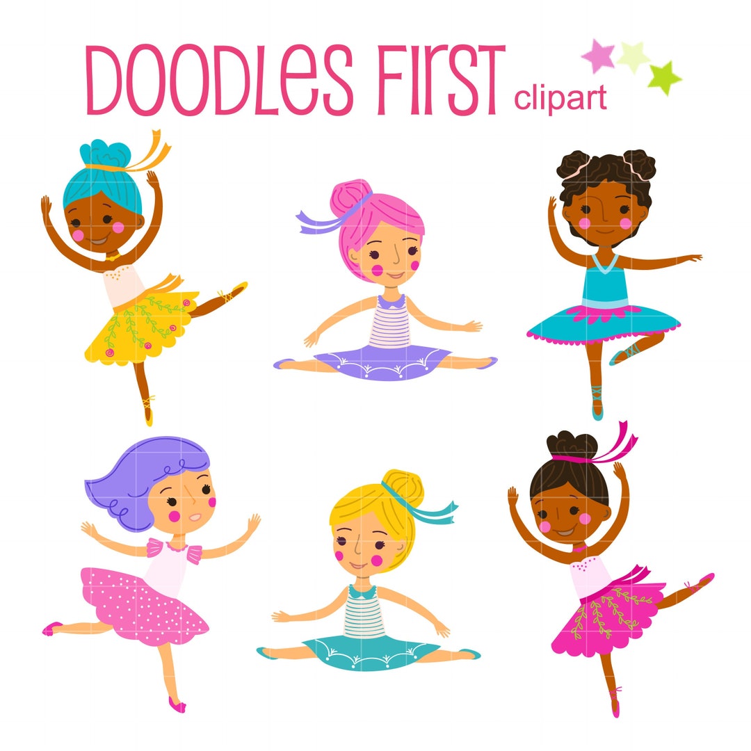 Cute Ballerina Girls Digital Clip Art for Scrapbooking Card Making ...