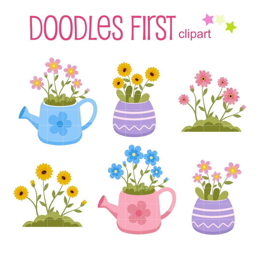 Spring Flowers Garden Digital Clip Art for Scrapbooking Card Making ...