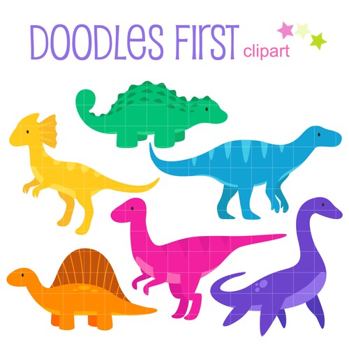 Cute Dinosaurs Digital Clip Art for Scrapbooking Card Making | Etsy