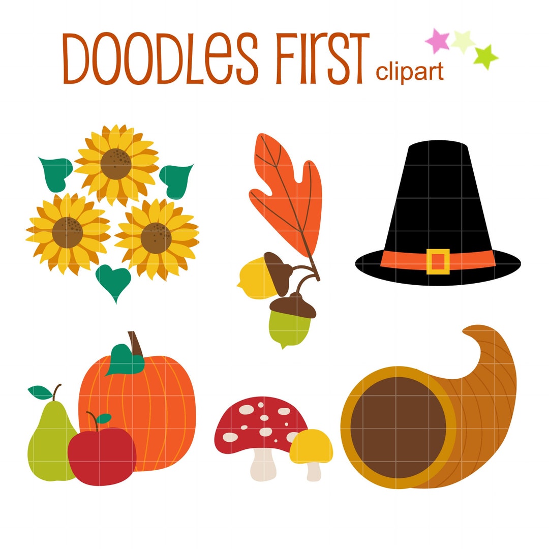 Fall Elements and Cornucopia Clip Art for Scrapbooking Card Making ...