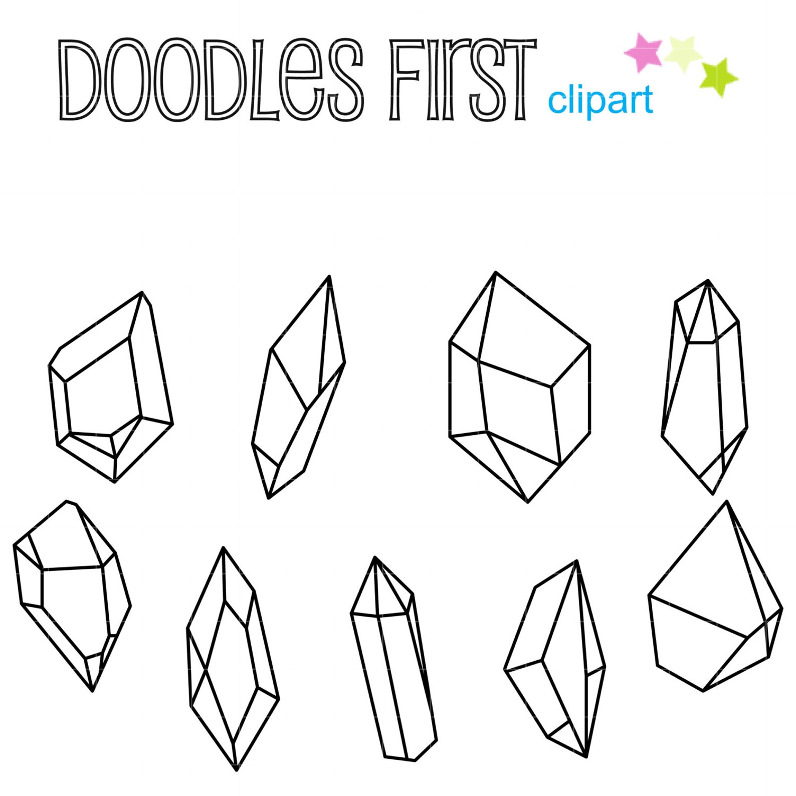 Crystal Outlines Clip Art for Scrapbooking Card Making Cupcake | Etsy