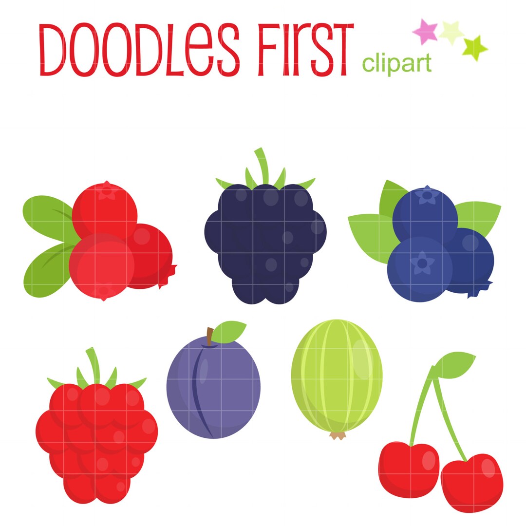 Berries Digital Clip Art for Scrapbooking Card Making Cupcake Toppers ...
