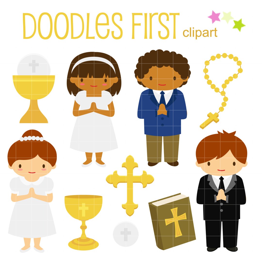 First Communion Digital Clip Art for Scrapbooking, Cricut Cut Files ...
