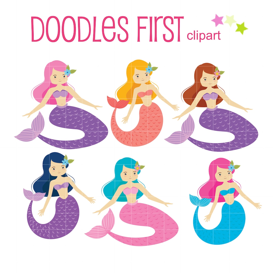 Mermaid Clipart, Mermaid SVG, Mermaid PNG, Mermaid Digital Art, Vector ...
