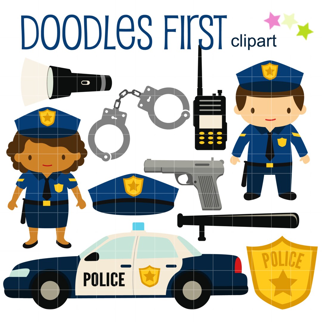 Little Police Digital Clip Art for Scrapbooking, Junk Journal, Cutting ...