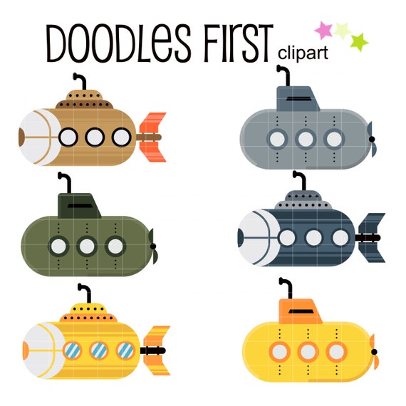 Submarine Collection Digital Clip Art for Scrapbooking Card | Etsy