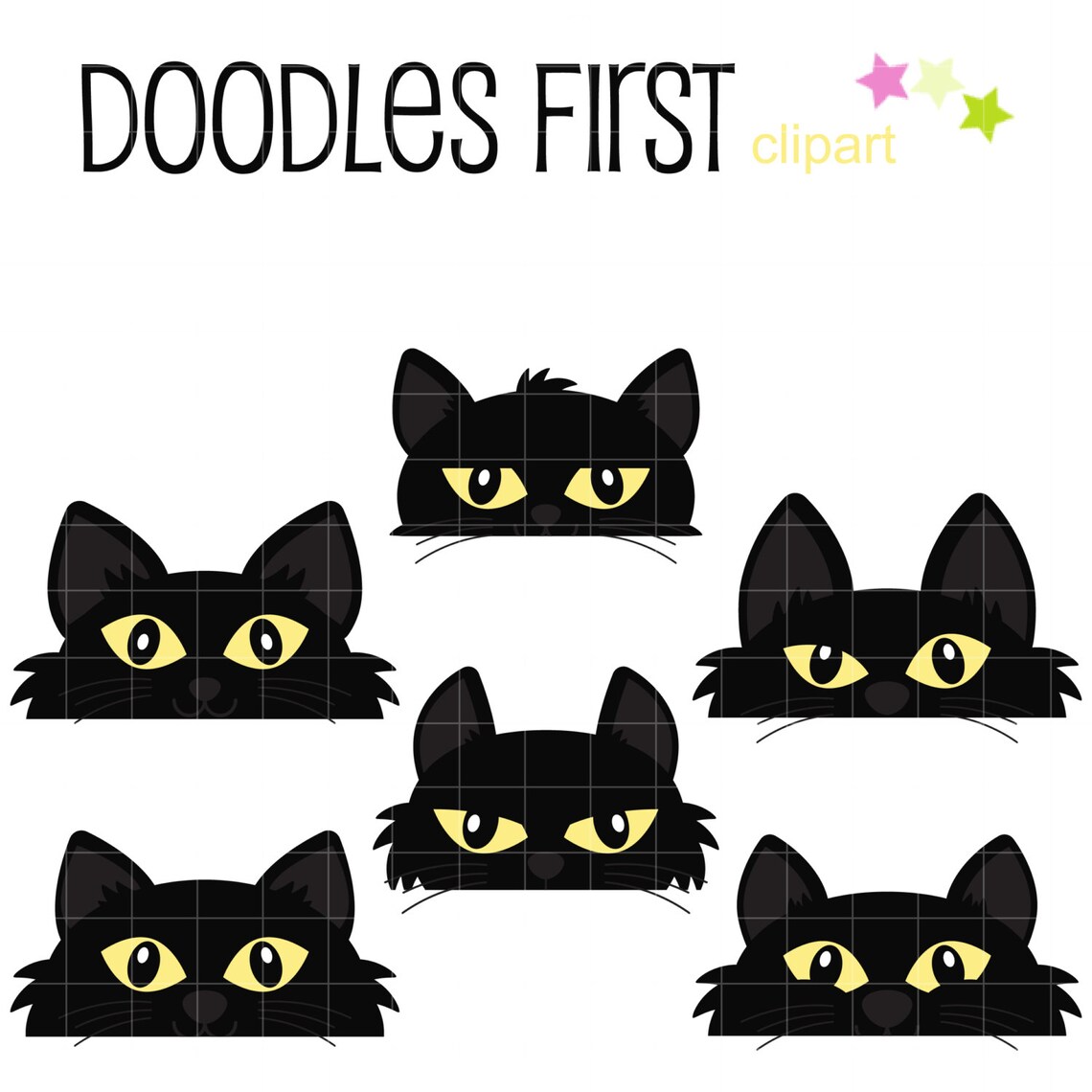 Peeking Cats Clip Art for Scrapbooking Card Making Cupcake Toppers ...