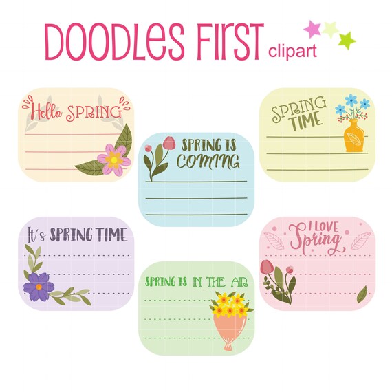 Spring Notes Digital Clip Art for Scrapbooking Card Making - Etsy