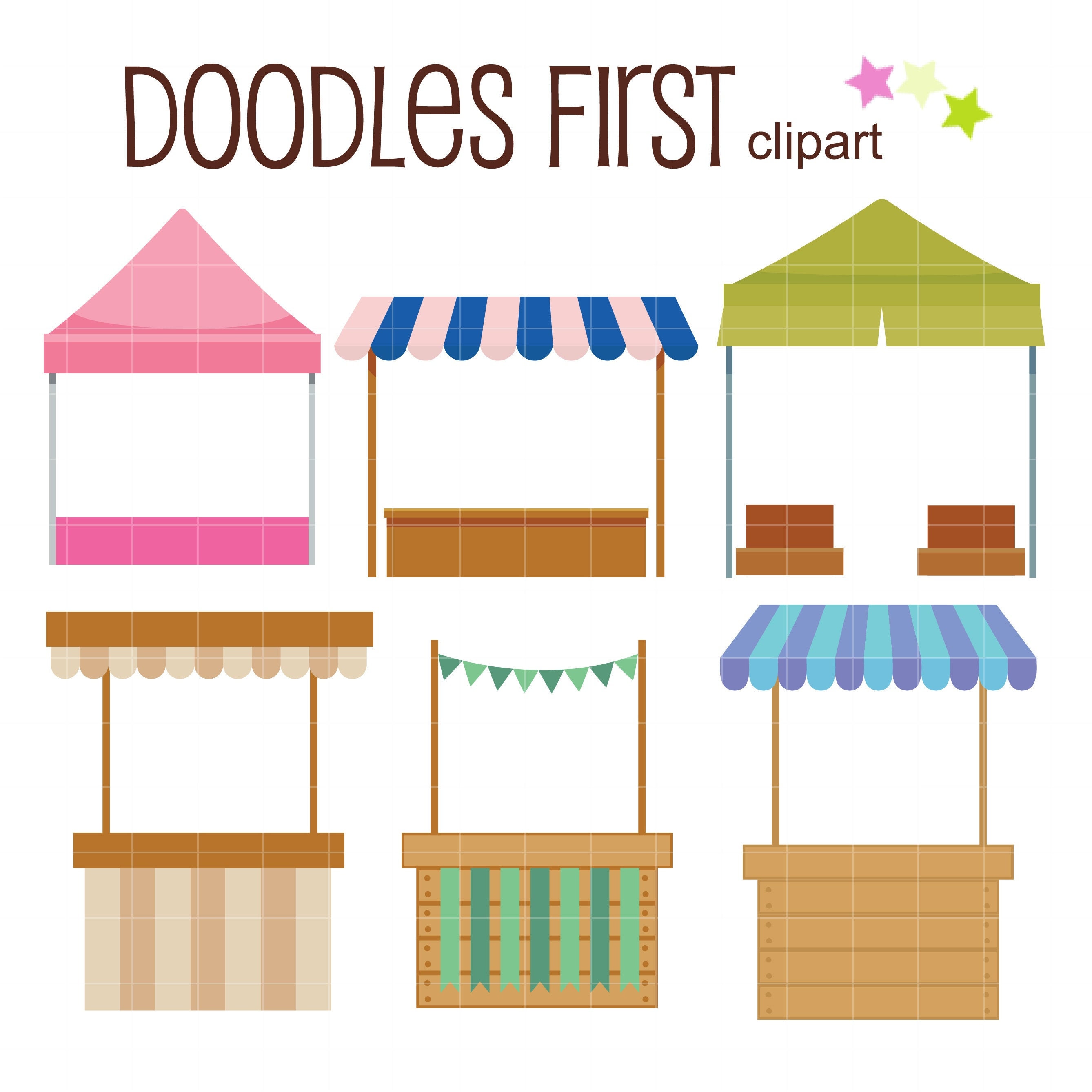 Market Store Stall Clip Art para Scrapbooking Tarjeta Making - Etsy España