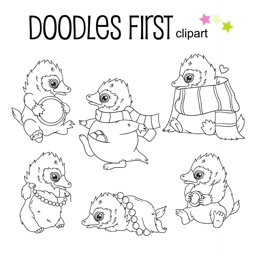 Niffler Platypus Outline Drawing Digital Clip Art for - Etsy