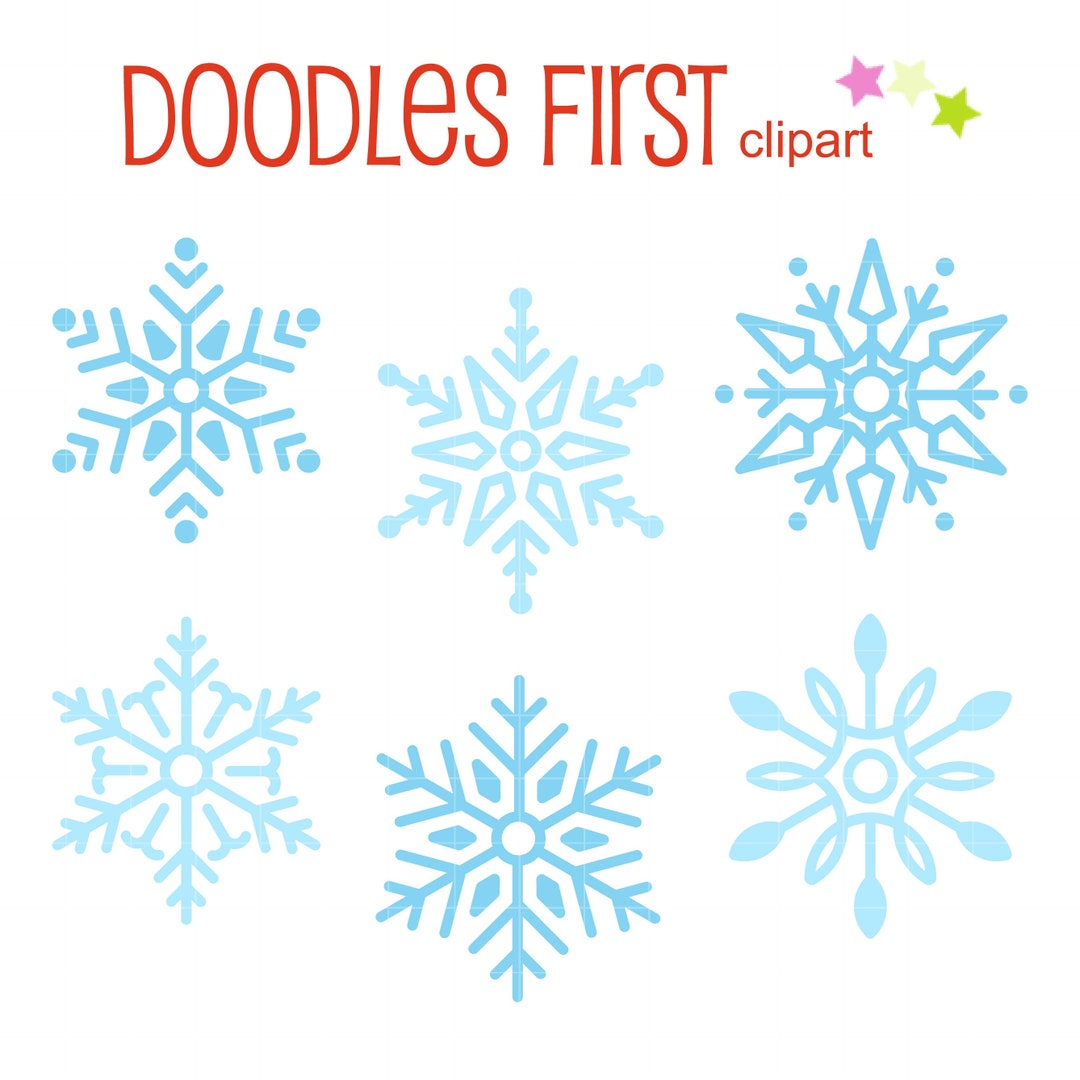 Winter Snowflakes Digital Clip Art for Scrapbooking Card Making Cupcake ...