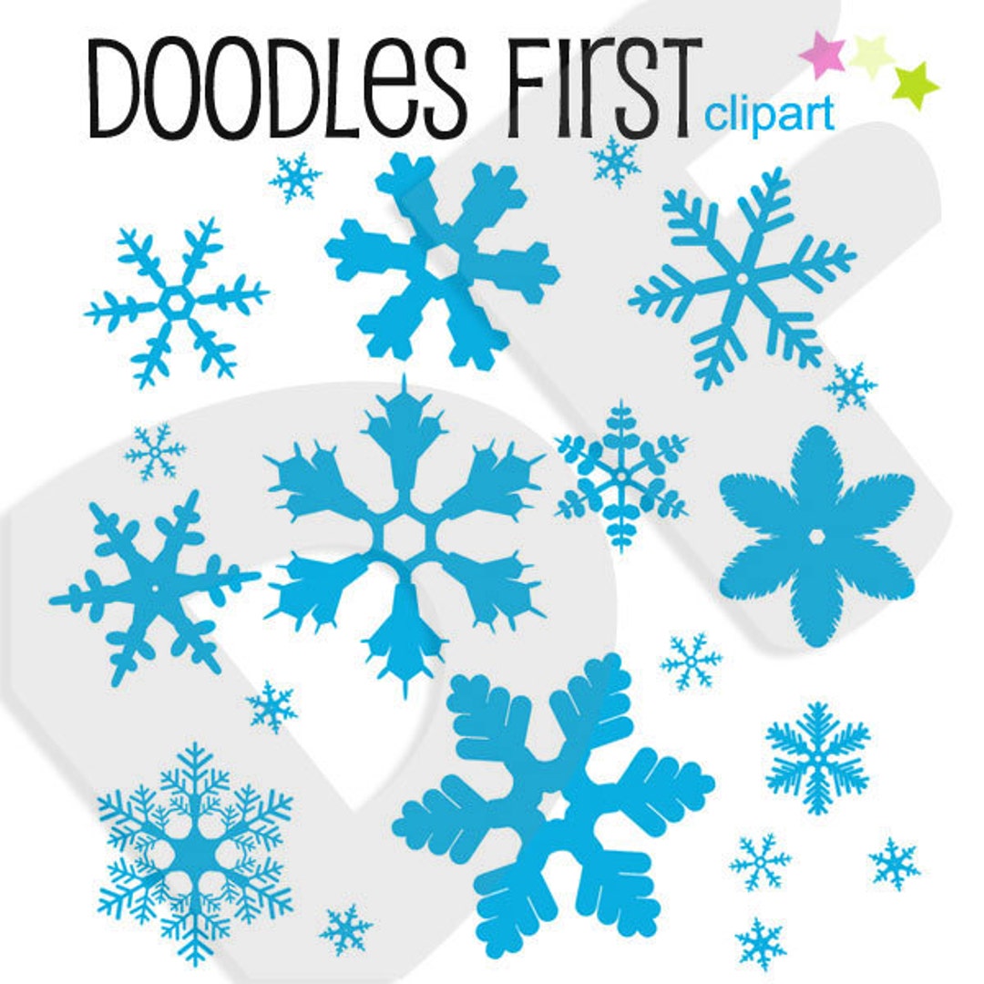 Winter Snowflakes Digital Clip Art for Scrapbooking Card Making Cupcake ...