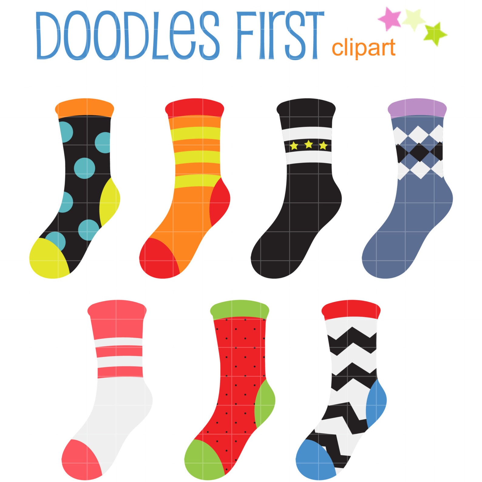 Funky Socks Clipart: Scrapbooking, Cricut, Sublimation (SVG, PNG, JPG ...