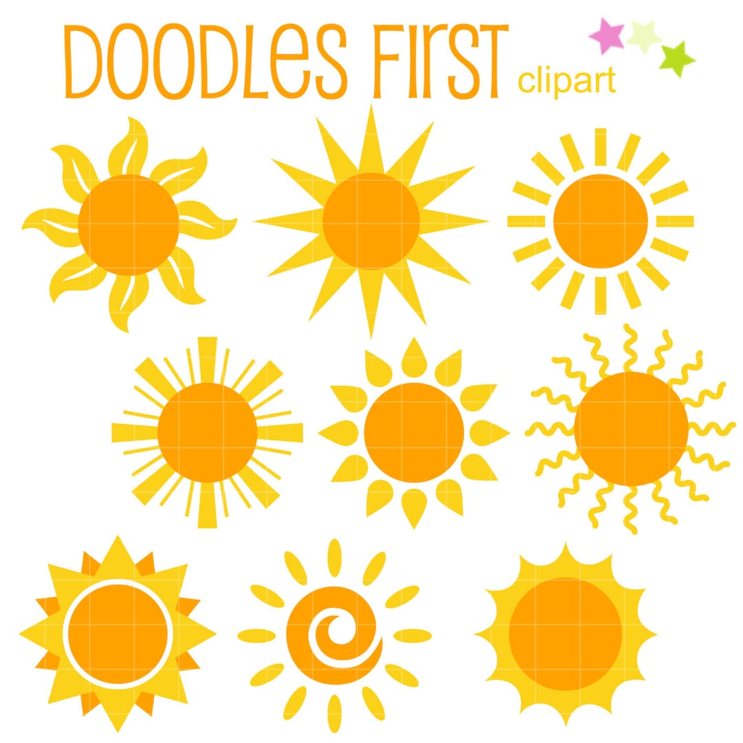 Summer Sun Digital Clipart for Scrapbooking, Journaling, Cricut Cut ...