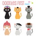 Cats in Cool Hats Digital Clip Art for Scrapbooking, Cricut Cut Files ...