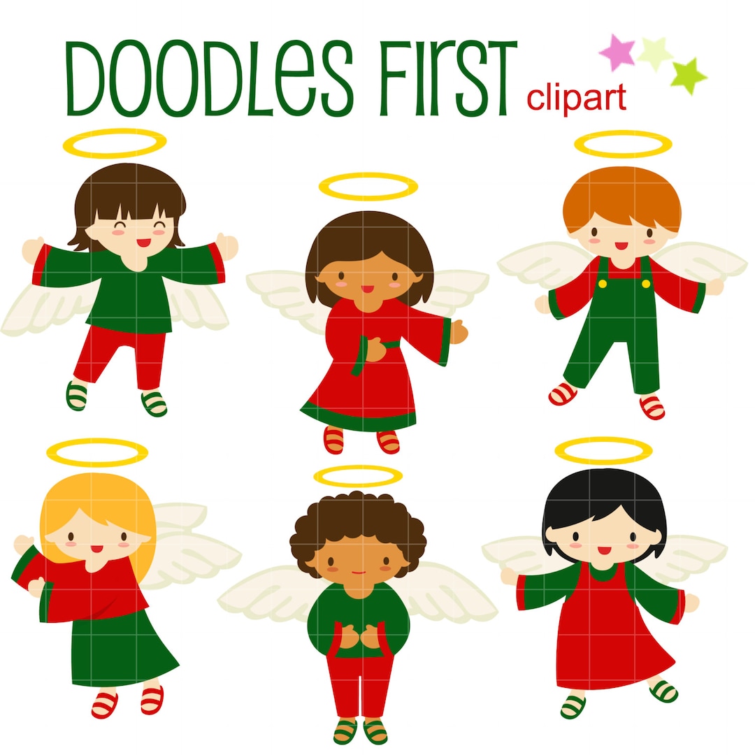 Christmas Angels Digital Clip Art for Scrapbooking Card Making Cupcake ...