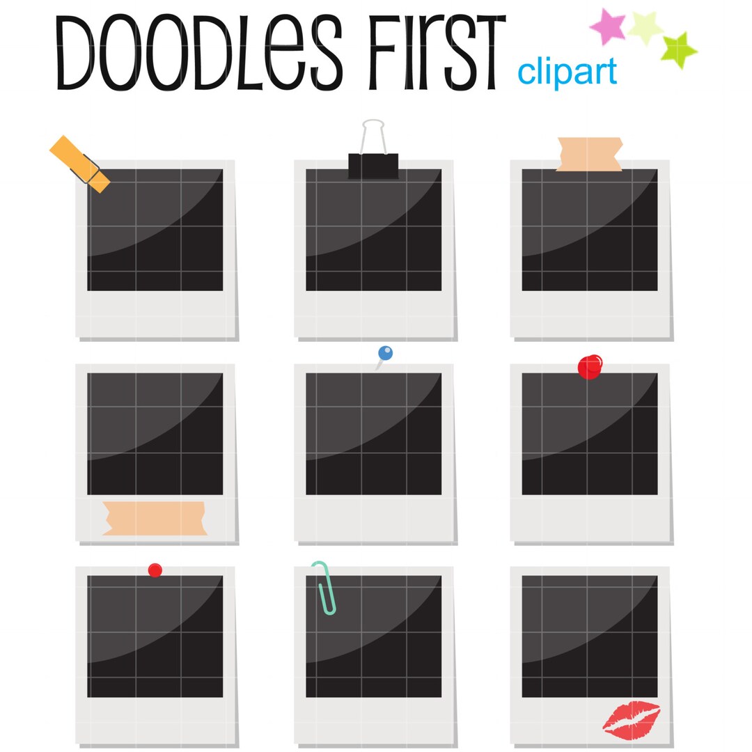 Instant Film Set Clip Art for Scrapbooking Card Making Cupcake Toppers ...