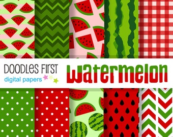 Watermelon Numbers Clip Art for Scrapbooking, Cricut Cut Files ...