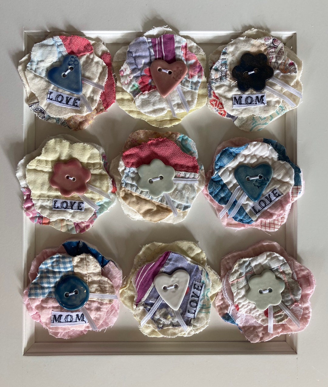 Upcycled Flower Pin, Mom, Love Quilt - Etsy