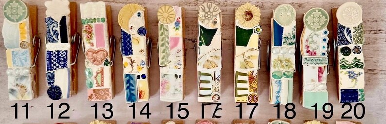 Mosaic Clothes Pin/magnet/chip Clip/fridge Art - Etsy