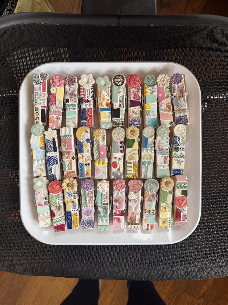Mosaic Clothes Pin/magnet/chip Clip/fridge Art - Etsy