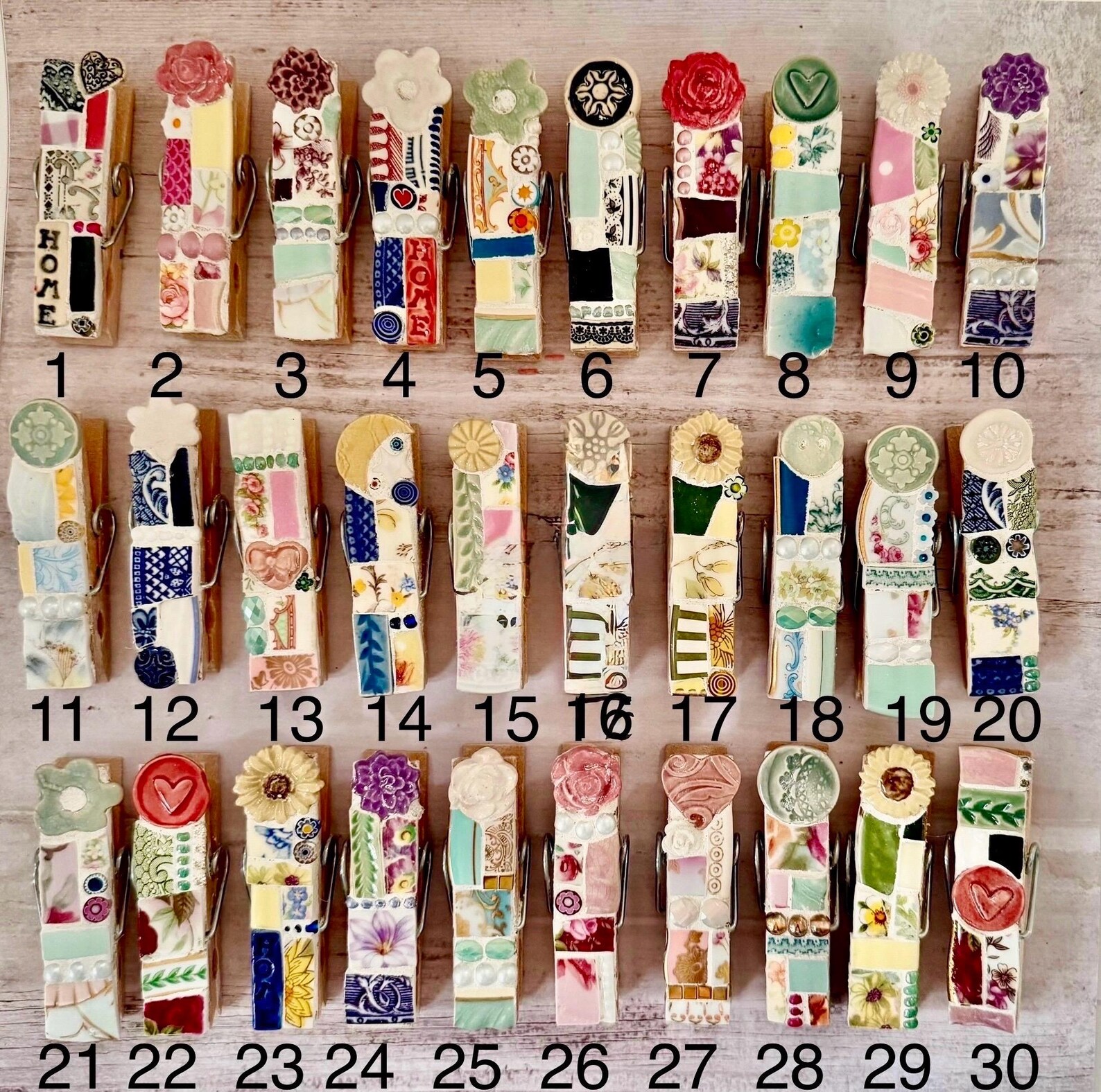 Mosaic Clothes Pin/magnet/chip Clip/fridge Art - Etsy