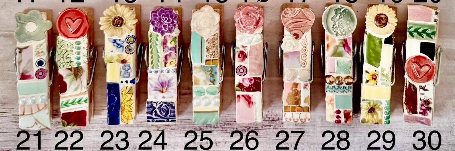 Mosaic Clothes Pin/magnet/chip Clip/fridge Art - Etsy