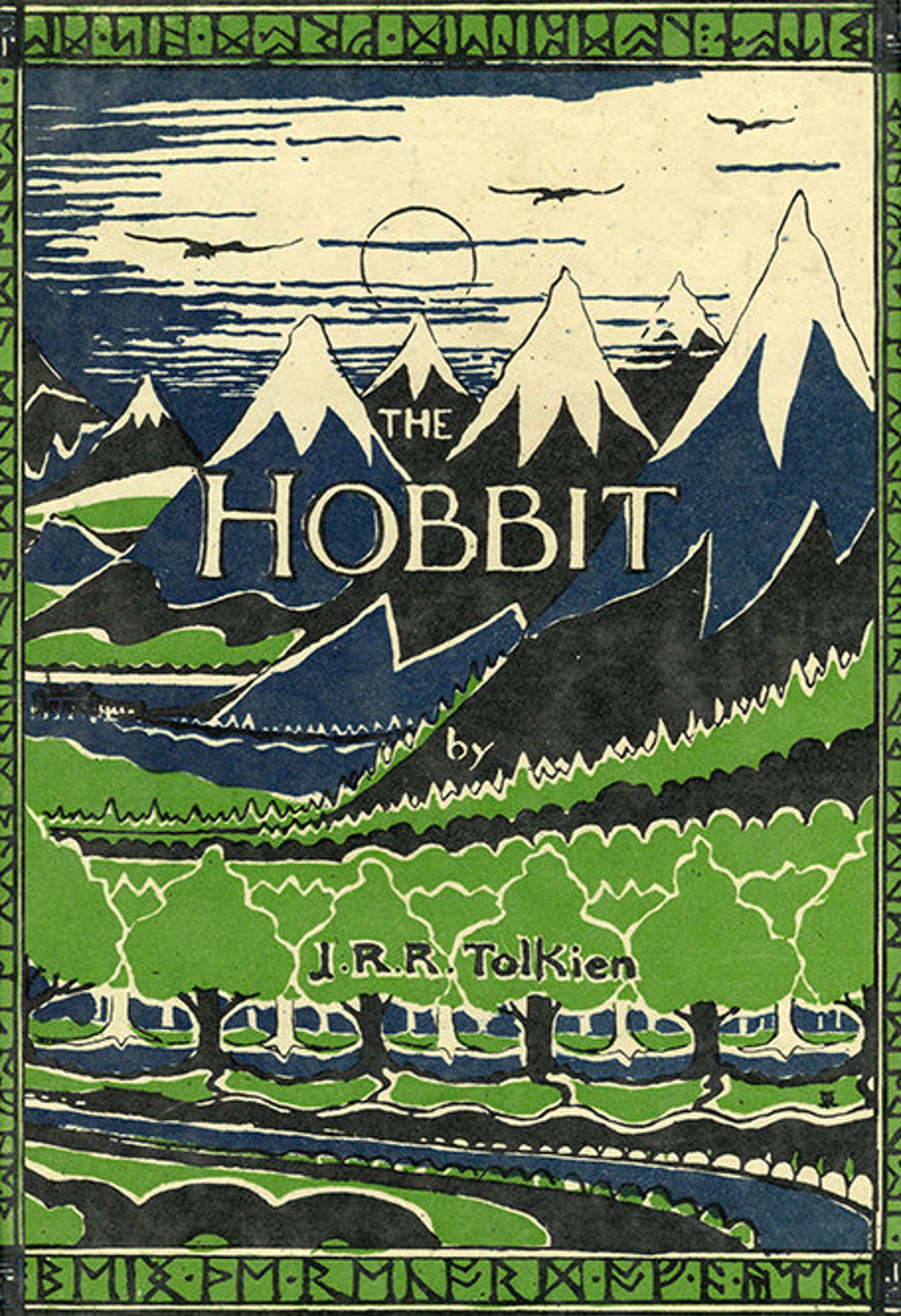 The Hobbit Book Cover - Art Poster Vintage - Etsy