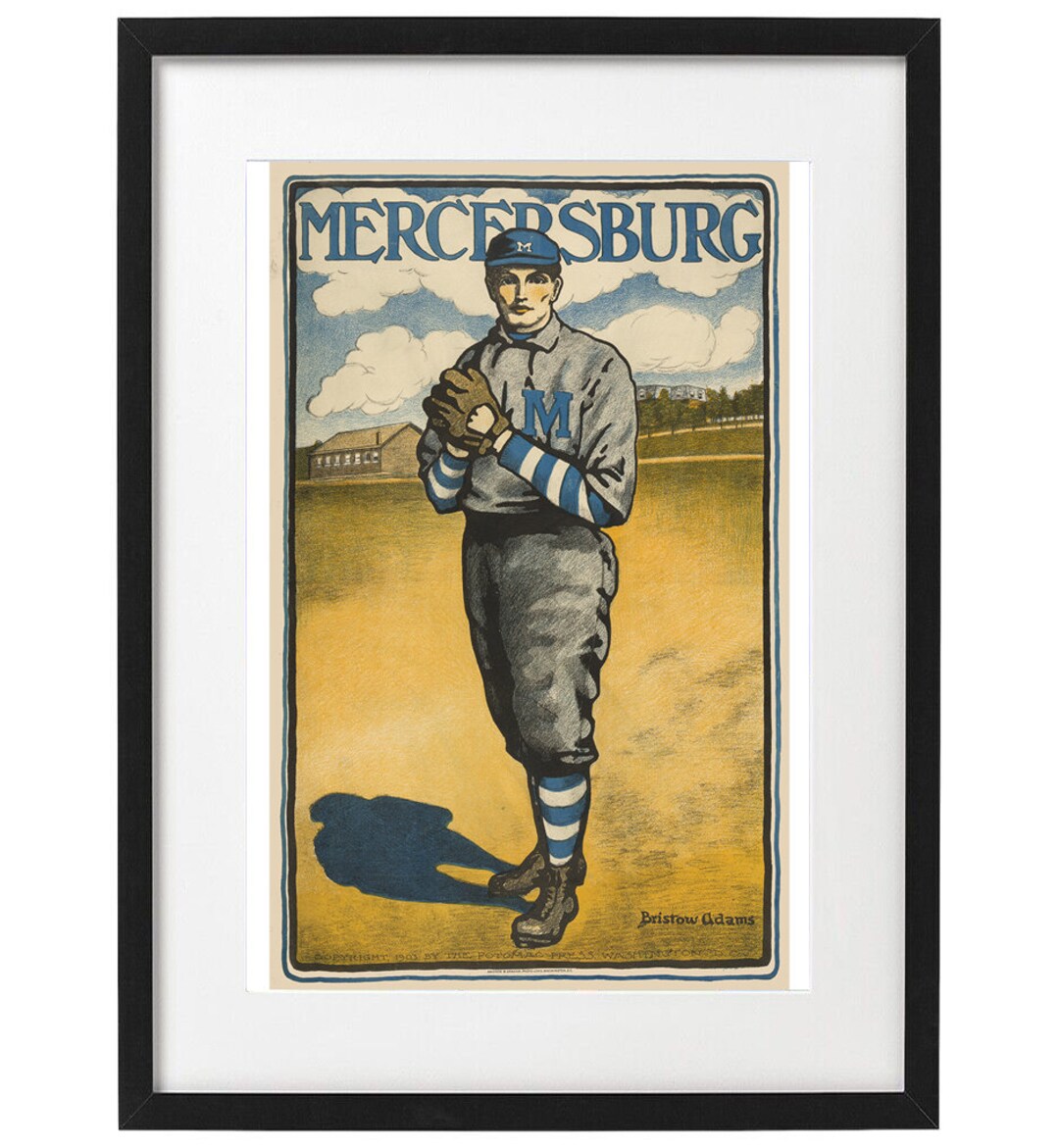Mercersburg Baseball Player Poster Art Print 1903 Vintage - Etsy
