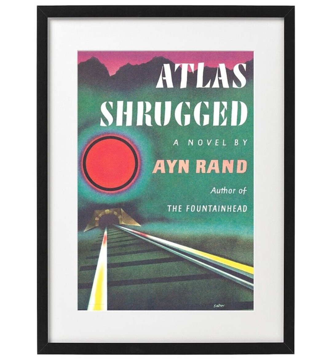 Atlas Shrugged by Ayn Rand Book Cover Art Print Vintage - Etsy