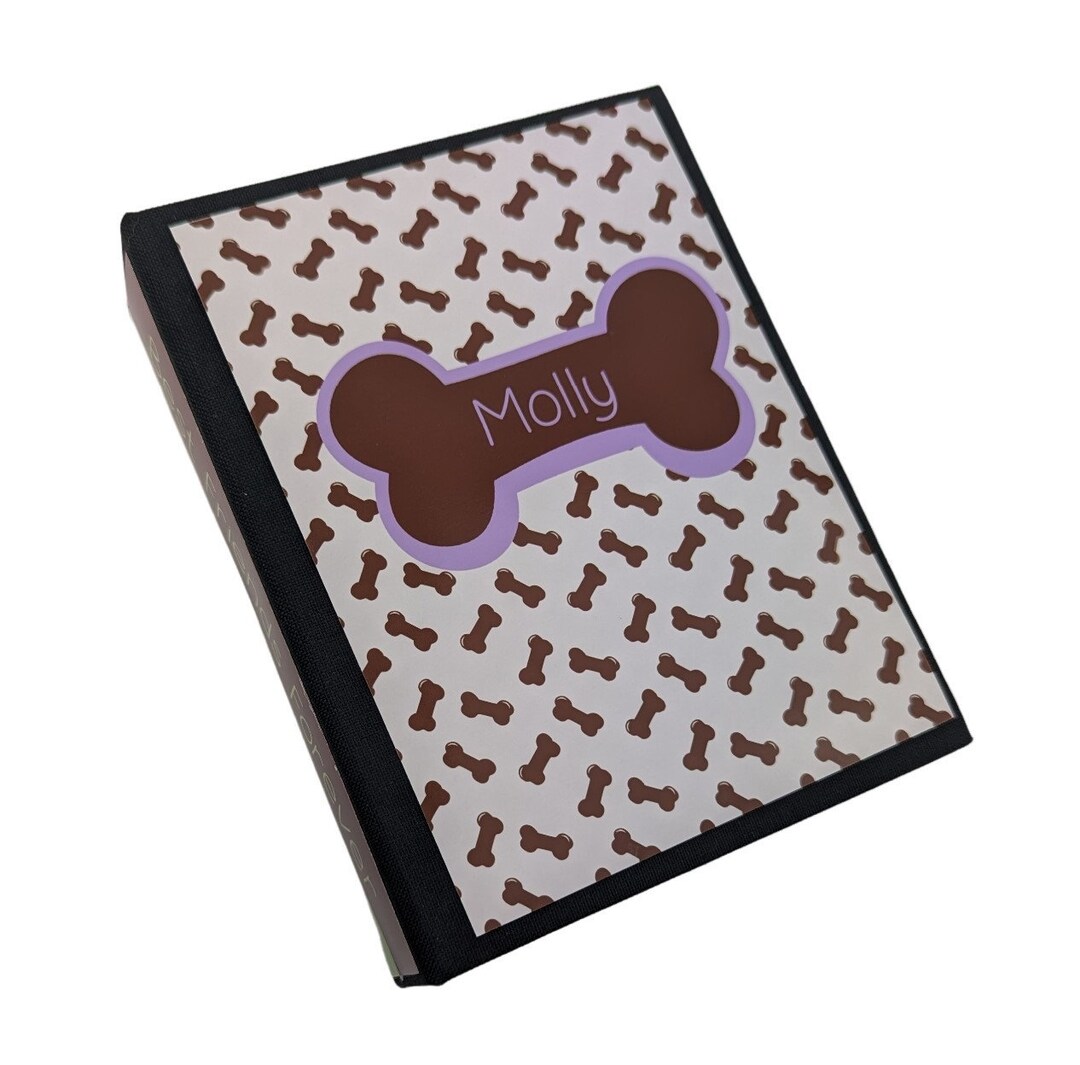Dog Photo Album Puppy Memorial Bone Personalized Name 4x6 Pictures ...