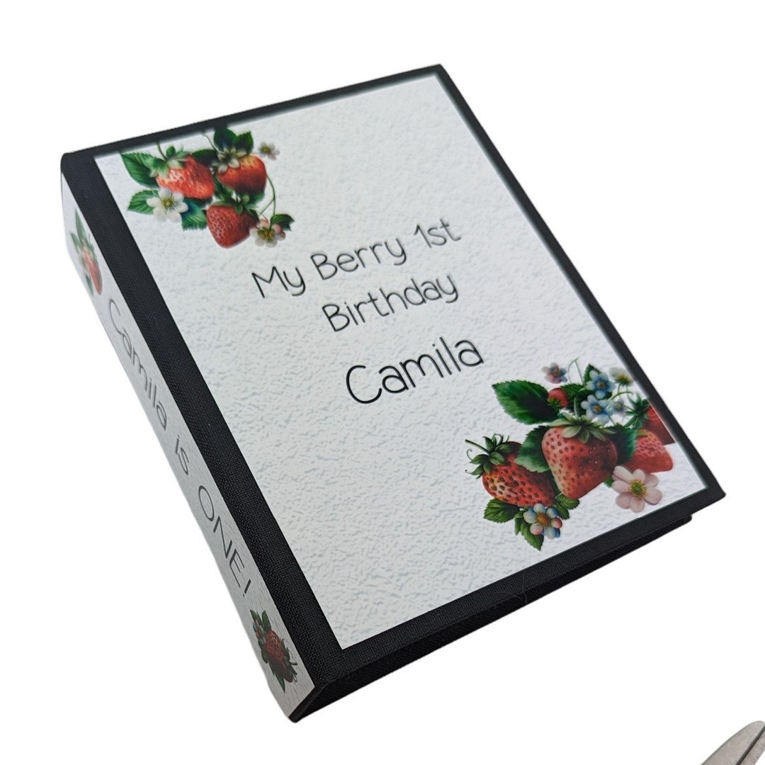 My Berry 1st Birthday Photo Album Strawberry First Personalized Name ...