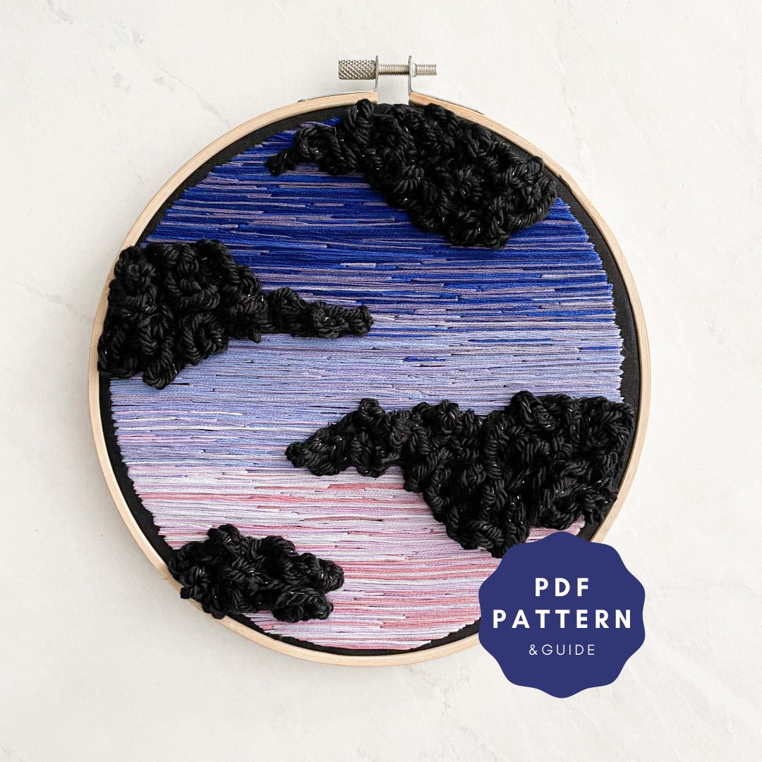 Night Embroidery Pattern & Guide PDF - Etsy