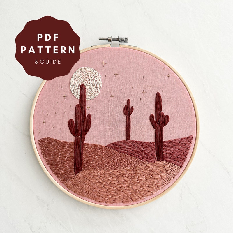 Desert Embroidery Pattern - Etsy