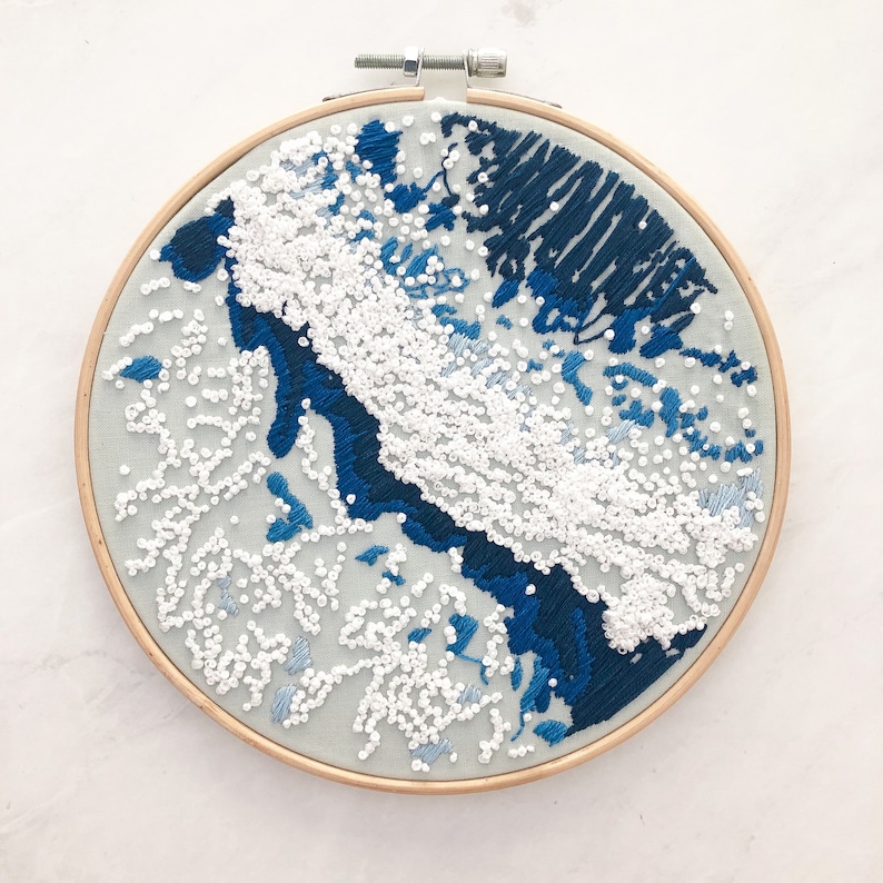 Ocean Wave Embroidery Pattern & Guide PDF - Etsy