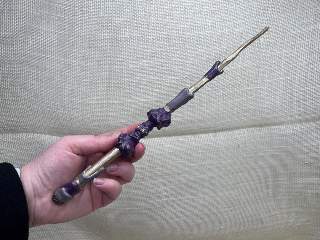 Purple and Gold 12 Sided Dice Wand - Etsy