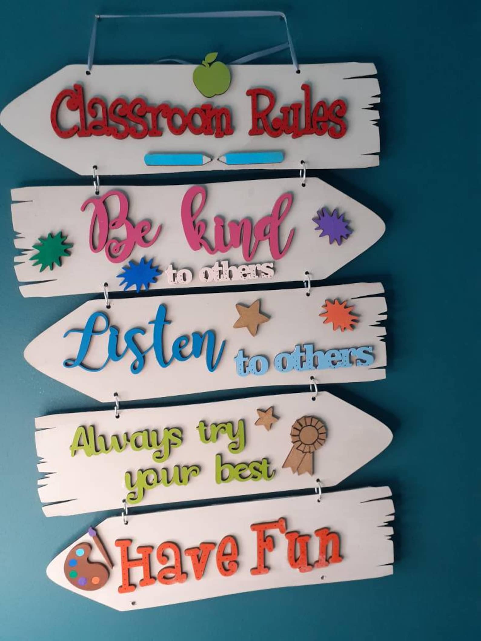 Classroom Decorations Rules Hanging Plaque Christmas Gifts | Etsy