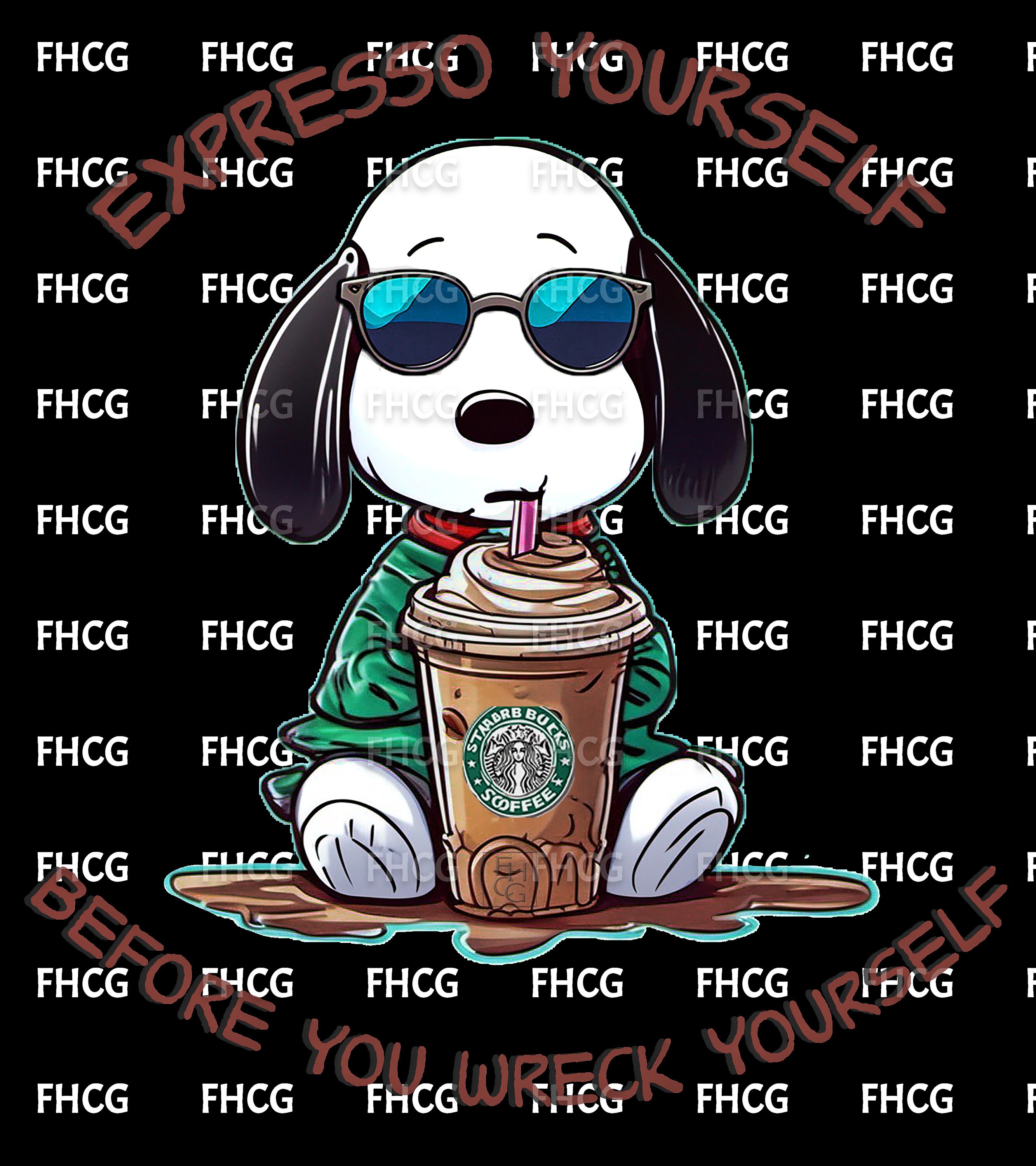 Snoopy Look Alike png-sublimation 300dpi-starbucks-coffee - Etsy