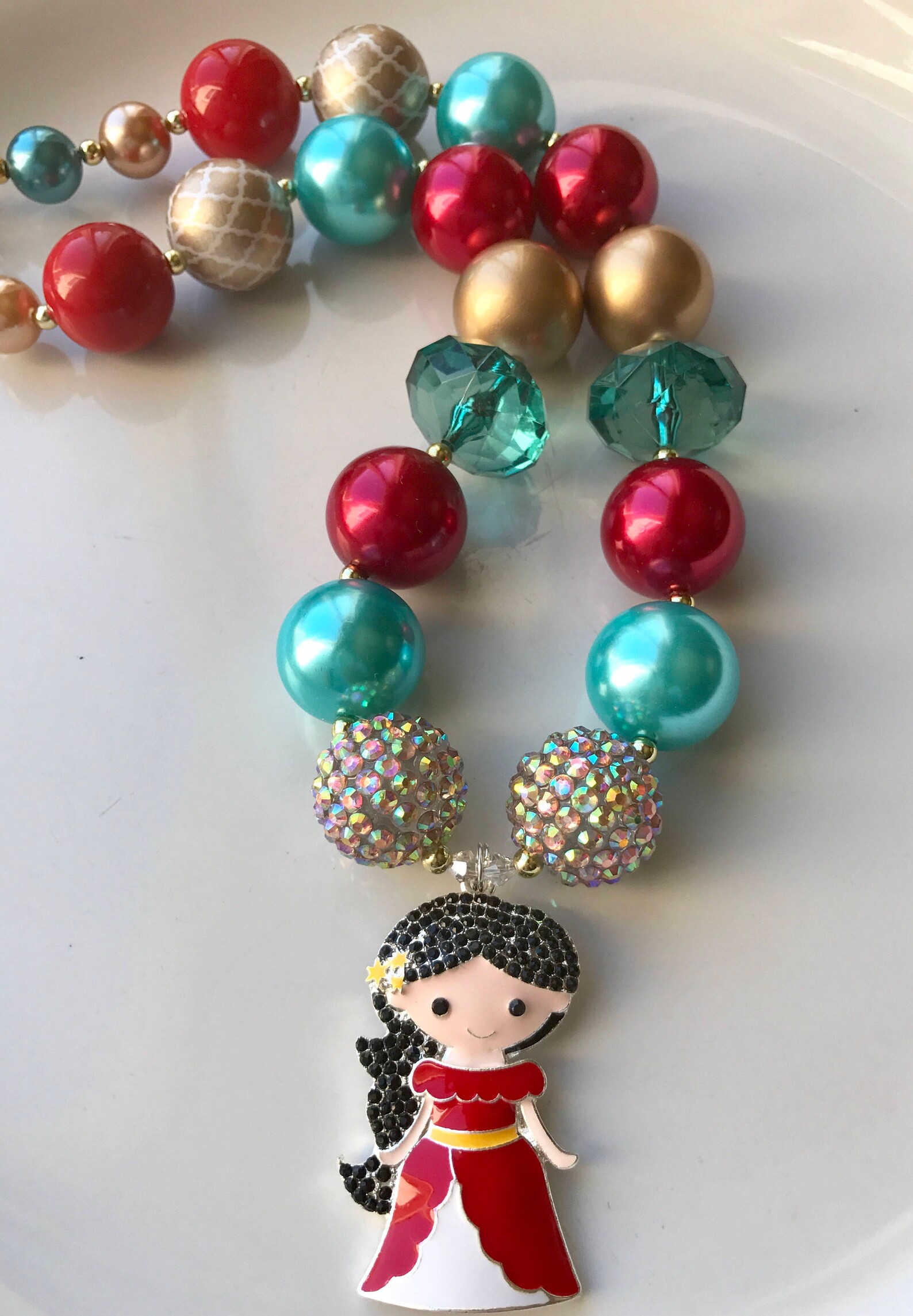 Elena of Avalor Necklace, Elena of Avalor Chunky Necklace, Elena ...