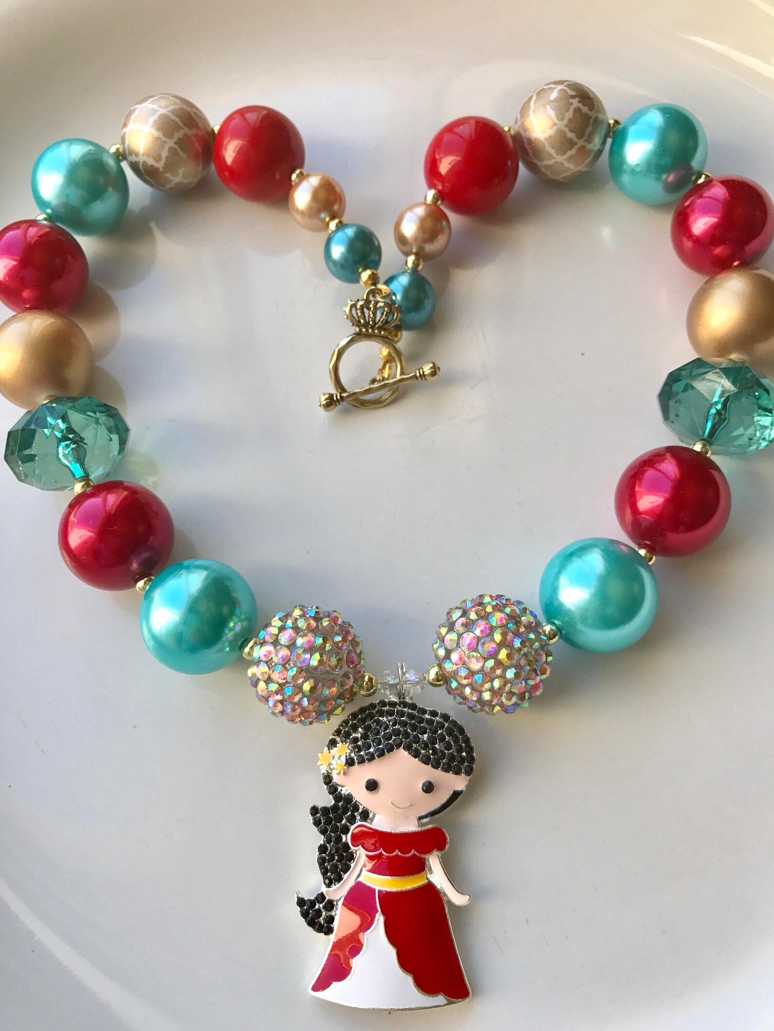Elena of Avalor Necklace, Elena of Avalor Chunky Necklace, Elena ...