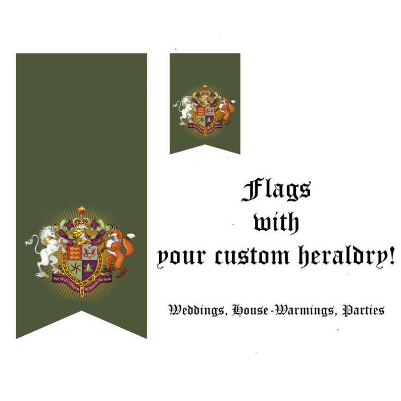 Flags With Your Custom Heraldry-medieval Wedding Decor - Etsy