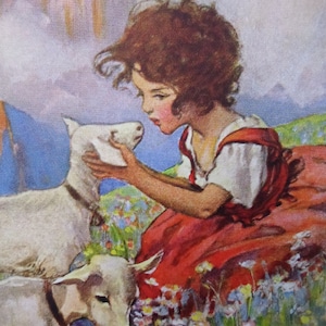 Heidi and the Goats Poster-girl in a Beautiful Alpine Meadow-8 X 10 in ...