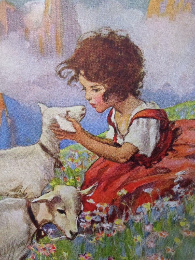 Heidi and the Goats Poster-girl in a Beautiful Alpine Meadow-8 X 10 in ...